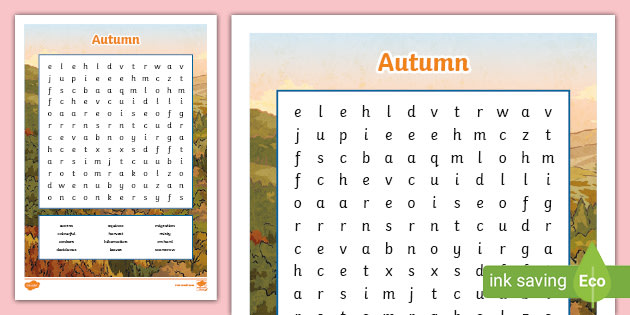 Word Search Autumn (teacher made)