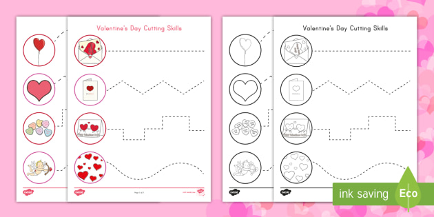 Valentine's Day Cutting Skills Activity