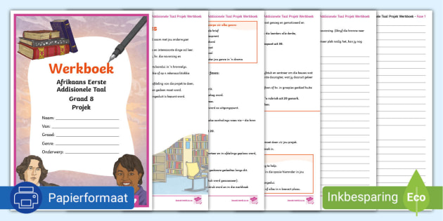 Afrikaans EAT Graad 8 Projek Werkboek (teacher made)