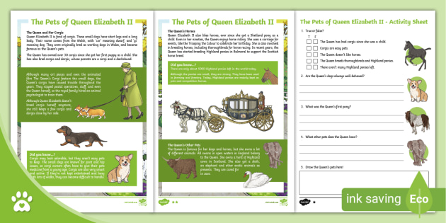 The Pets of Queen Elizabeth II - Reading Comprehension - Dog