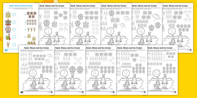 Sand, Waves and Ice Cream Maths Activity Pack