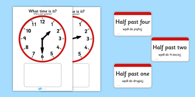 Analogue Clocks Matching Polish Translation (teacher made)