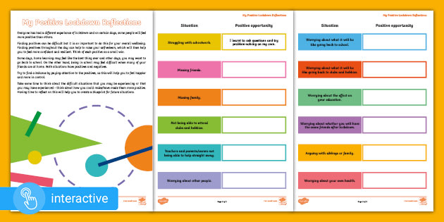 Interactive PDF: My Positive Lockdown Reflections