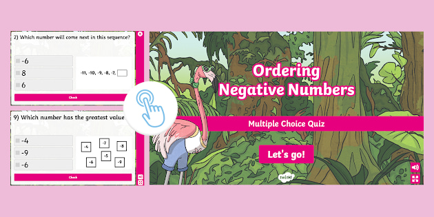 Ordering Negative Numbers KS2 Maths Multiple Choice Quiz