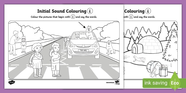Initial Sounds Colouring Activity: Letter i (Teacher-Made)
