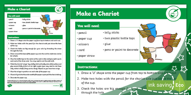 Make a Chariot Craft Instructions (teacher made)