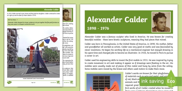 Alexander Calder Artworks | twinkl.co.uk