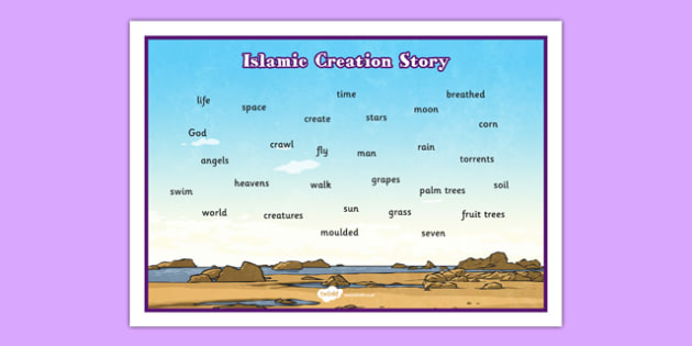 Islamic Creation Story Word Mat