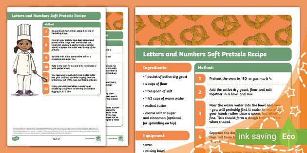 Letters and Numbers Soft Pretzels Recipe (Teacher-Made)