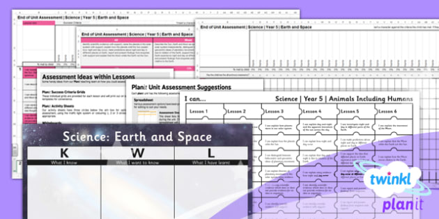 Science: Earth and Space Year 5 Unit Assessment Pack