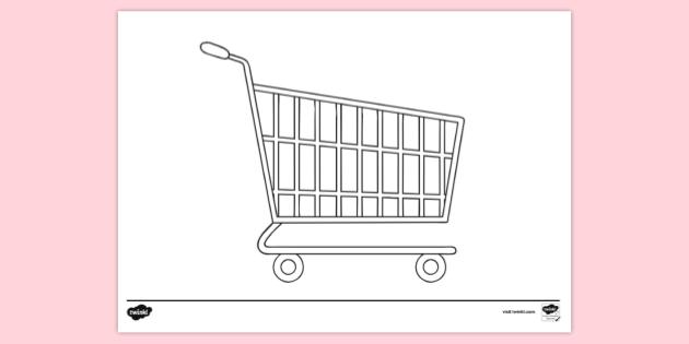 FREE! - Shopping Cart Symbol Colouring Sheet (teacher made)