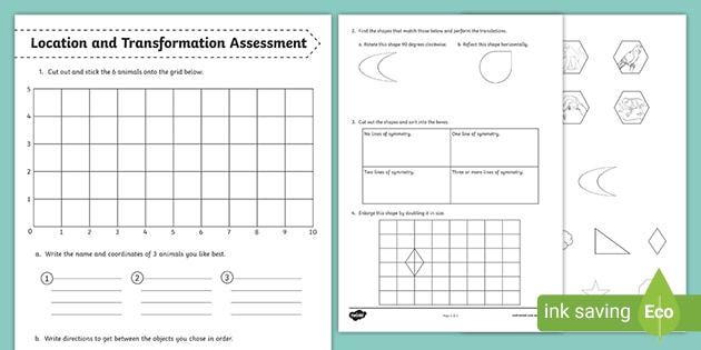 Year 5 Location and Transformation Assessment Sheet