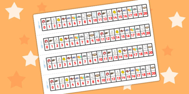 Materials Number Track 0 20 (teacher made)