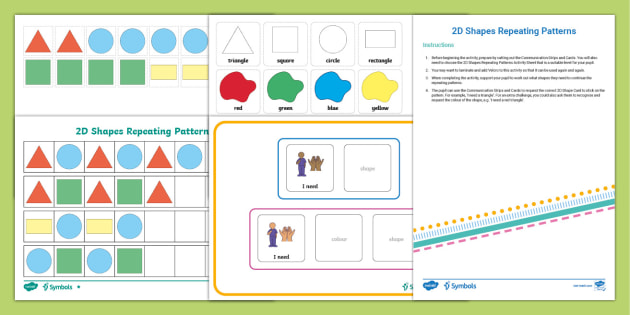 Twinkl Symbols: 2D Shapes Repeating Patterns (teacher made)