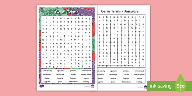 Germ Terms Word Search