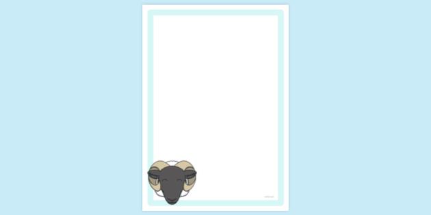 Sheep Role Play Mask Page Border | Page Borders | Twinkl