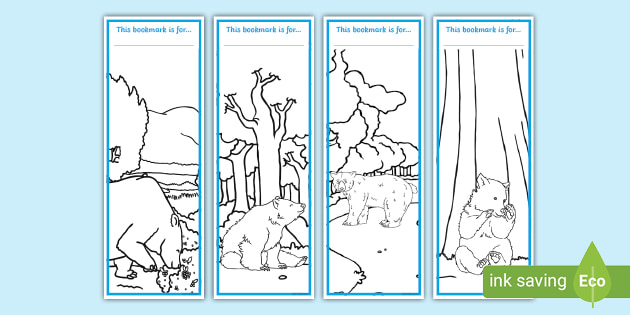 FREE! - Cute Bear Bookmarks to Colour | Bookmarks | Twinkl