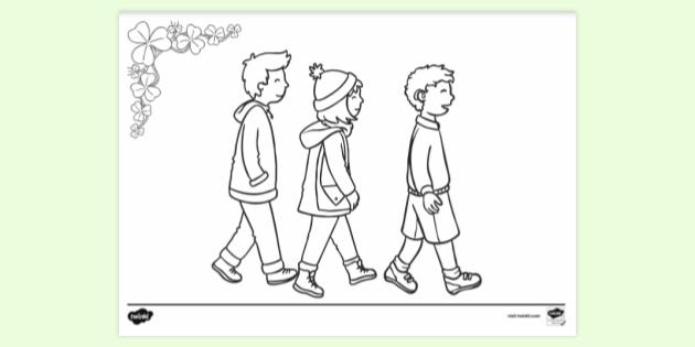 FREE! - Walking Colouring Sheet | Colouring Sheets | Twinkl