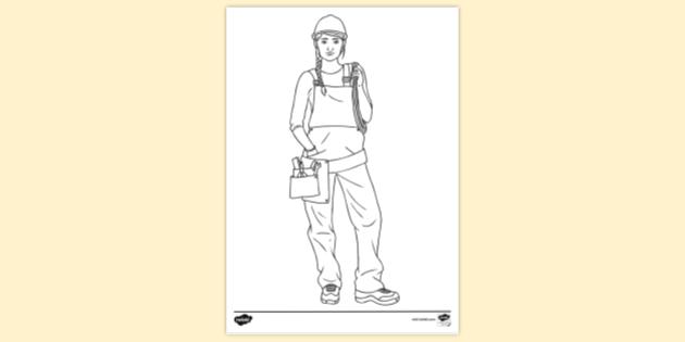 Electrician Colouring Page | Colouring Sheets