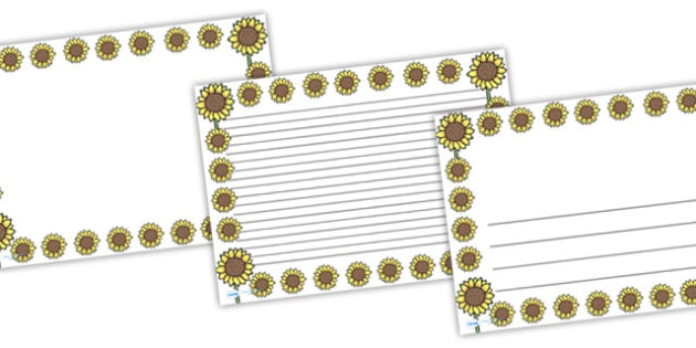 FREE! - Sunflower Full Page Borders (Landscape)