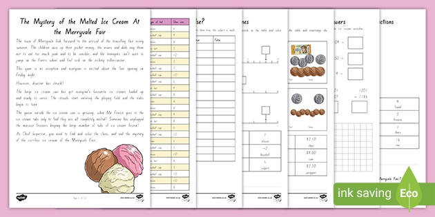 The Melting Ice Creams Maths Mystery (teacher made)