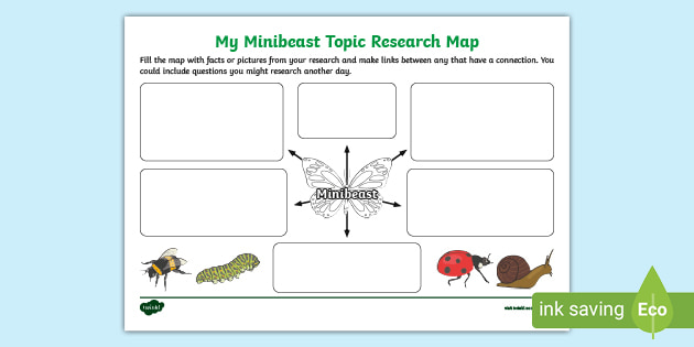 Minibeast Research Map Worksheet - Primary Resource