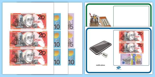 Australian Dollars Money Matching - Using Notes Activity Pack