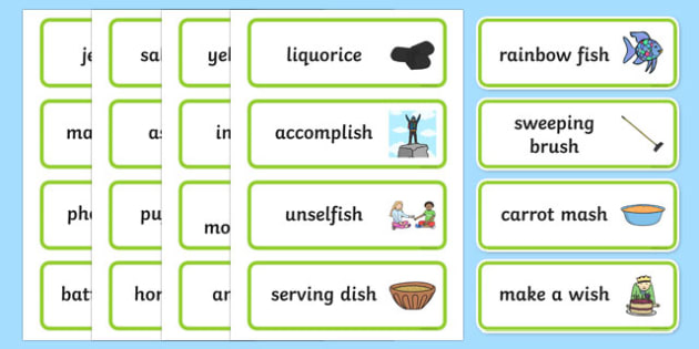 Three Syllable Final 'Sh' Sound Word Cards