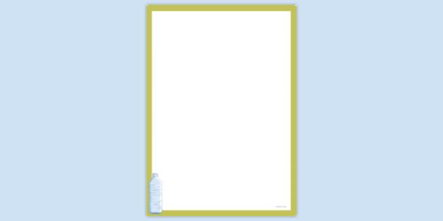 FREE! - Simple Blank Plastic Bottle Page Border | Page Borders