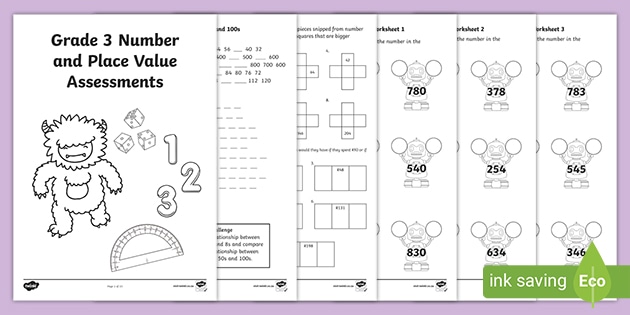 Grade 3 Number And Place Value Assessment Pack