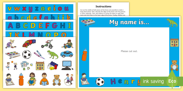 My Name Is... | A Frame Activity | Primary Resource