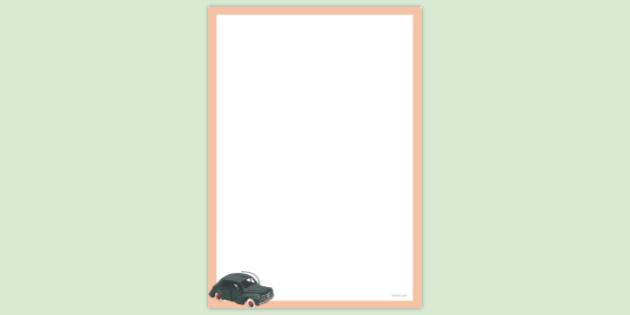 FREE! - Model Car Page Border | Page Borders | Twinkl