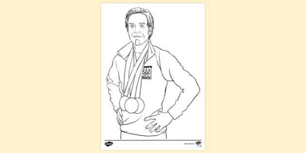 FREE! - Apolo Ohno Portrait Colouring | Colouring Sheets