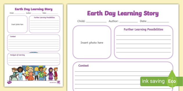 Earth Day Learning Story Template (Teacher-Made)