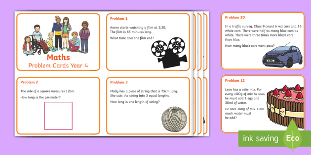 Year 4 Maths Problem Cards