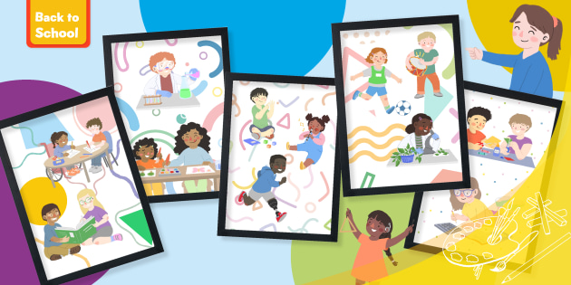 Classroom Activities Back to School Illustrated Posters Pack