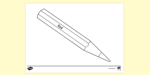 FREE! - Red Pencil Colouring | Colouring Sheets