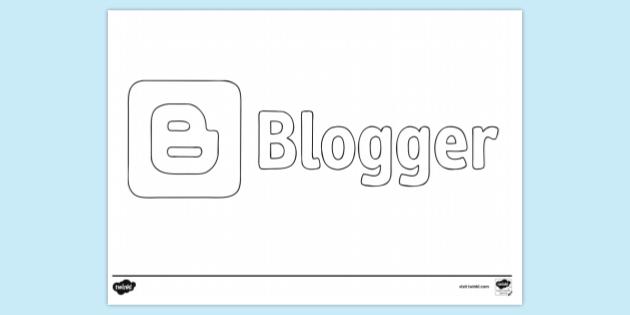 Social Media Blogger Logo Colouring Sheet