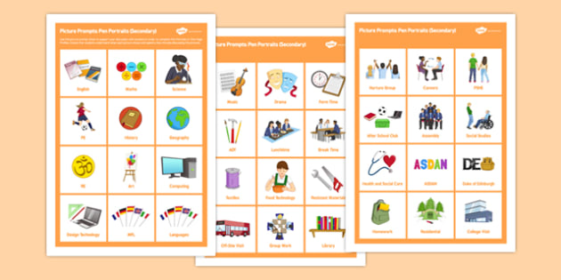 FREE! - Picture Prompt Sheet for Pen Portraits Secondary