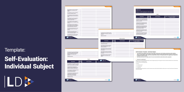 Self-Evaluation Document: Individual Subject (teacher made)