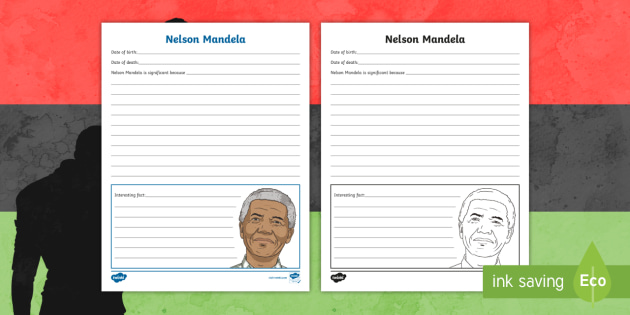 Nelson Mandela Significant Individual Writing Frame