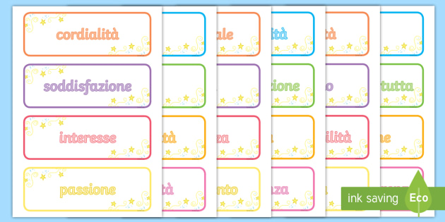 Parole d'ispirazione Attività (teacher made)