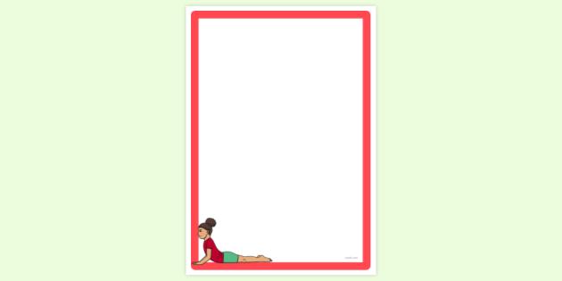 Simple Blank Cobra Pose Page Border | Page Borders