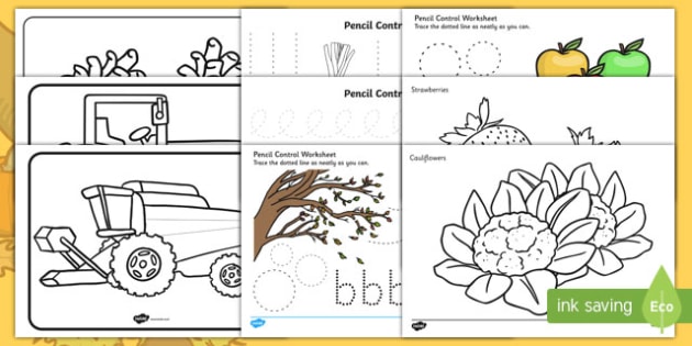 Harvest Themed Pencil Control Activity Pack