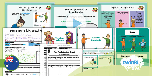 Move PE Year 2 Dance: Toys Lesson 2: Sticky Stretchy Man Lesson Pack