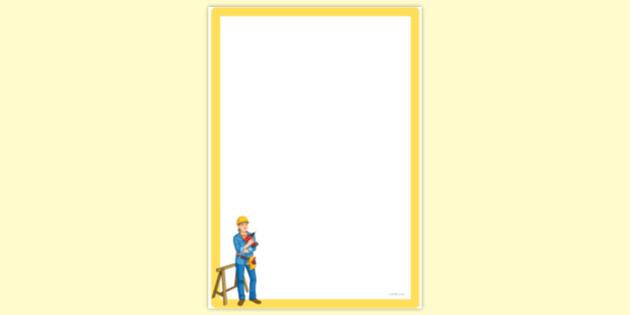 Simple Blank Construction Page Border | Twinkl
