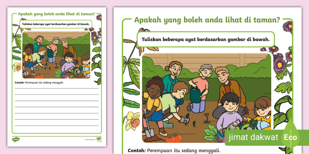 Aktiviti Menulis Tema Taman (teacher made)