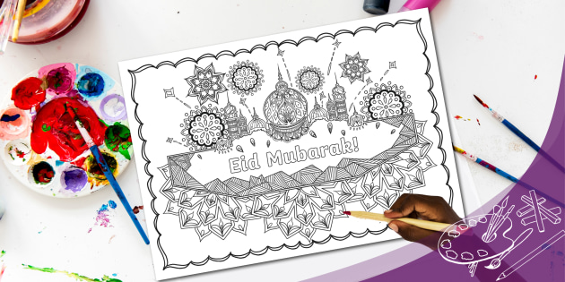 Eid Mubarak Mindfulness Colouring Activity Poster