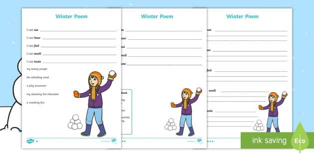 Winter Poem Differentiated Writing Frames (teacher made)