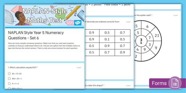 NAPLAN Style Year 5 | Interactive NAPLAN Practice Questions